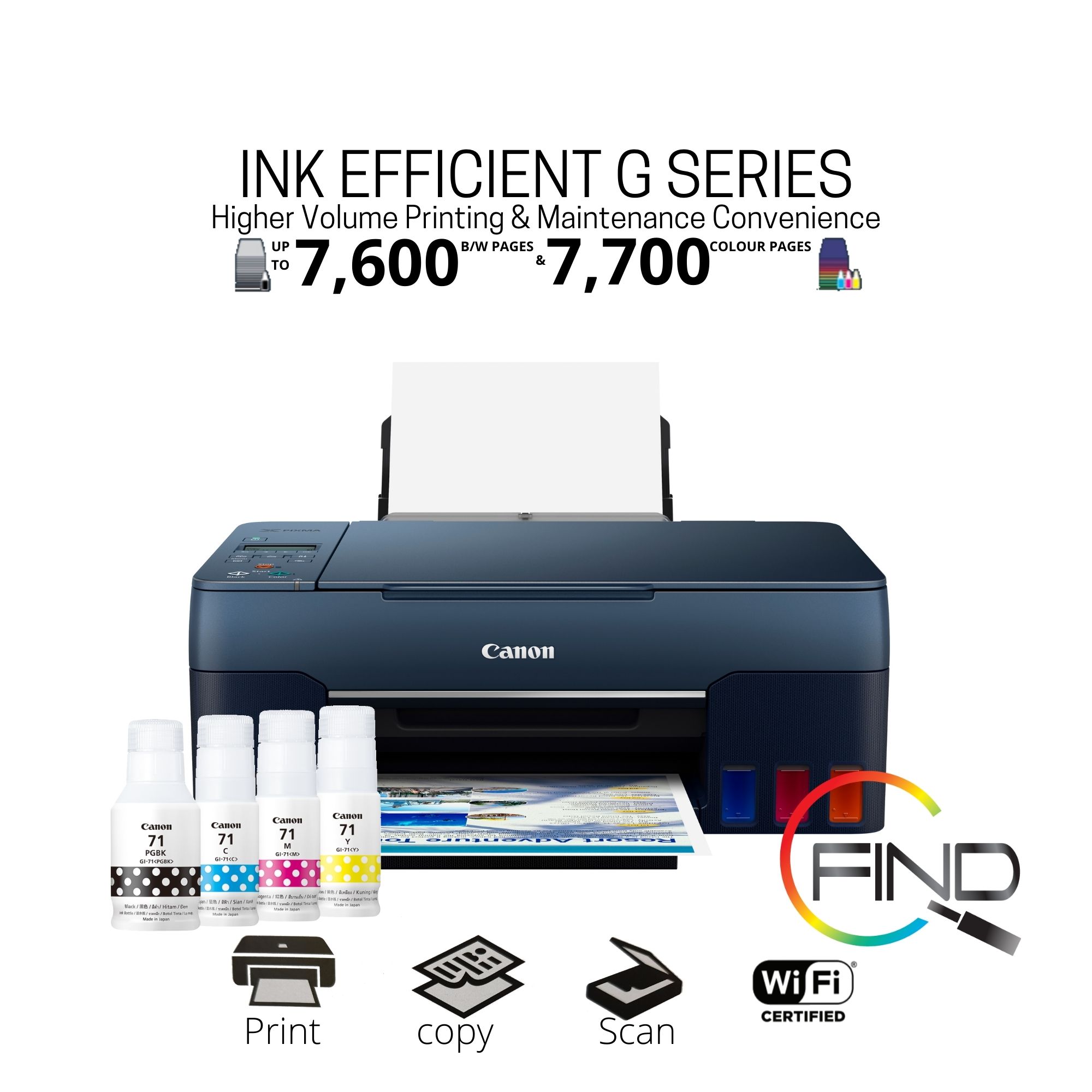 Canon Pixma G3060 AIO All In One (Print/Scan/Copy/) Refillable Ink Tank ...