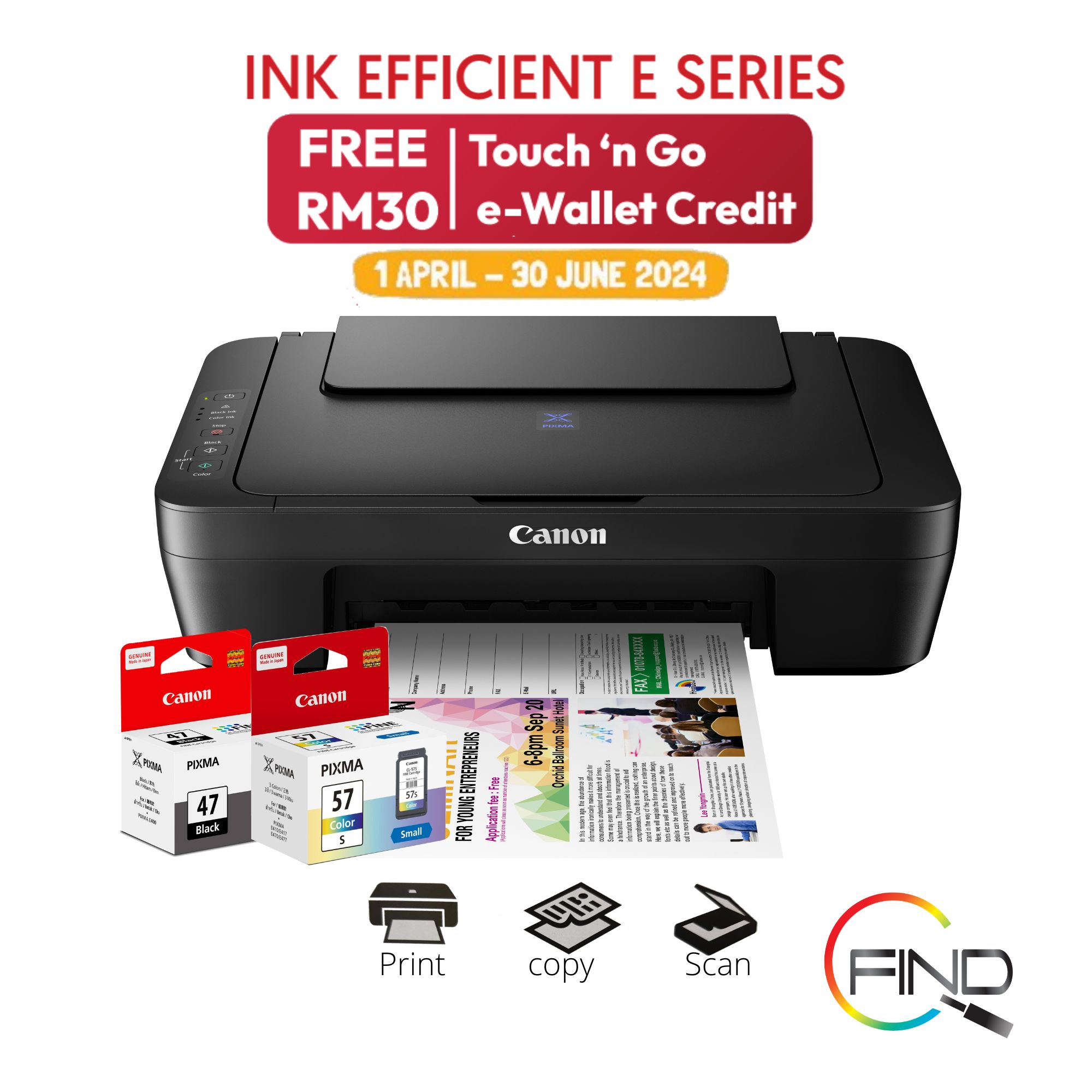 CANON PIXMA E510 AIO BORDERLESS PHOTO PRINTER (PRINT/SCAN/COPY) FINDC – FindC