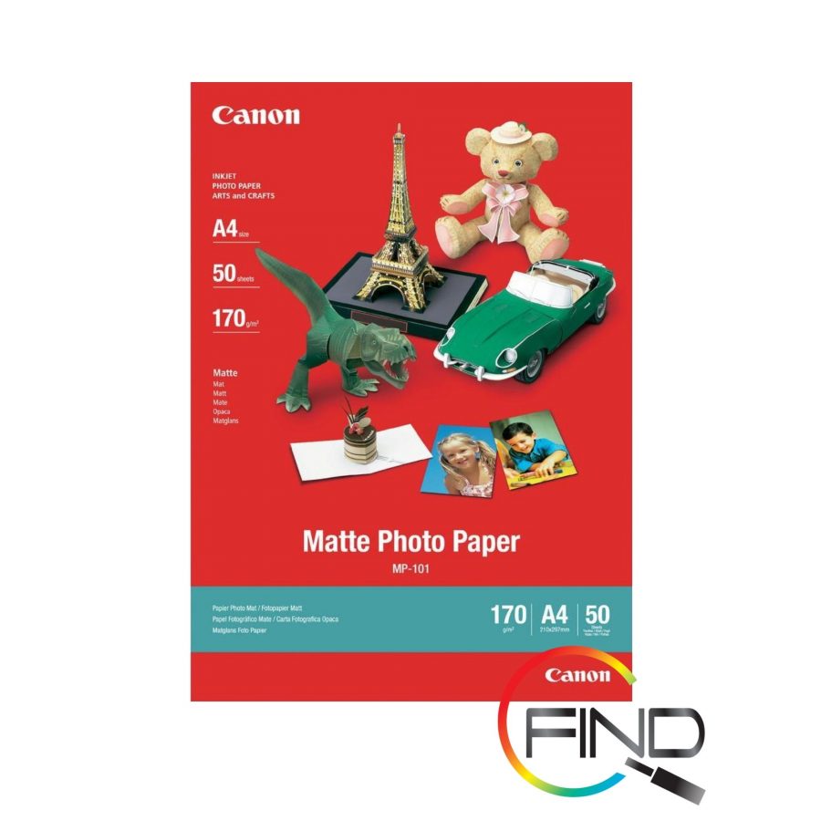 Canon MP-101 A4 (50 sheets) Matte Photo Paper (170g/m2) for Card and ...