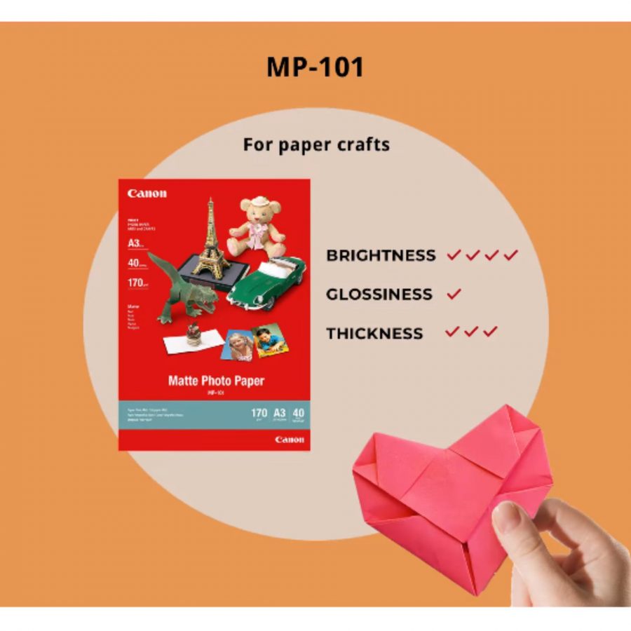 Canon MP-101 A3 (40 sheets) Matte Photo Paper (170g/m2) for Card and ...