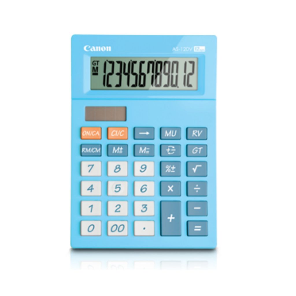Canon AS-120V 12-Digit Calculators – Turquoise Blue – FindC