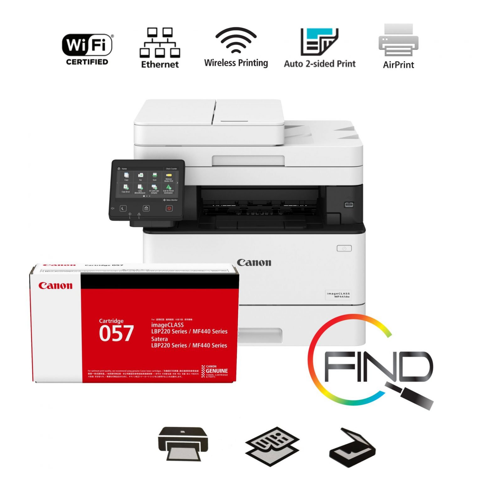 Canon imageCLASS MF441dw AIO Laser Printer (WiFi/Duplex/Airprint) – FindC