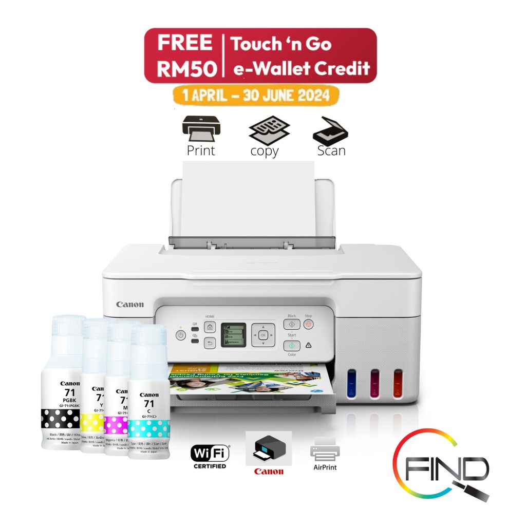 Canon PIXMA G3770 AIO A4 Printer (White) Print/Scan/Copy Wireless ...