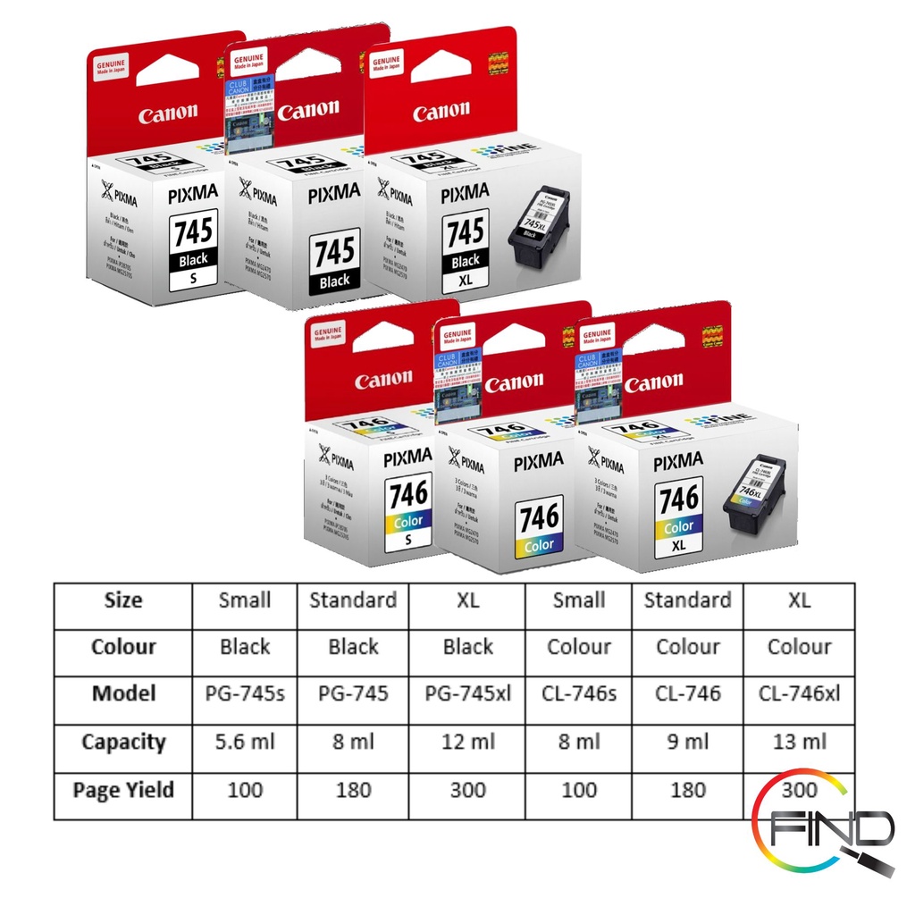 Canon PG-745S/PG-745/PG-745XL/CL-746s/CL-746/CL-746XL for TS207/TS307/TS3470/MG2570s/MG2577s ...