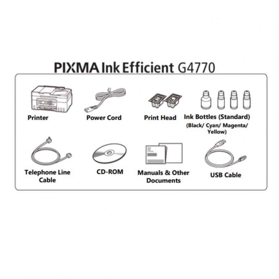 Canon PIXMA G4770 AIO A4 Printer Print/Scan/Copy Wireless Refillable ...