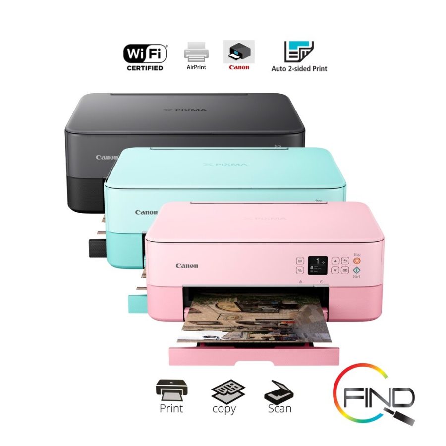 Canon PIXMA TS5370a (Black/Green/Pink) Compact Wireless Photo All-In ...