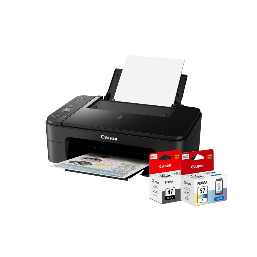 CANON PIXMA E3370 (Black/Red) Compact Wireless All-In-One with LCD for ...
