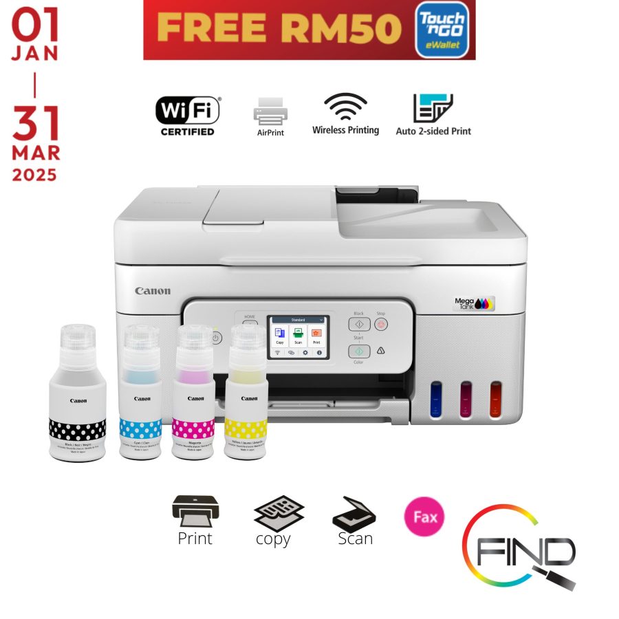 Canon PIXMA G4780 AIO A4 Printer Print/Scan/Copy Wireless Refillable ...